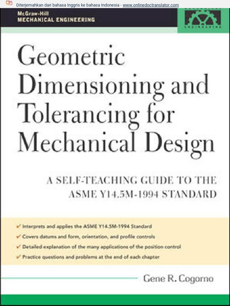 Geometric Dimensioning and Tolerancing For Mechanical Design - Gene R. Cogorno - En.id | PDF