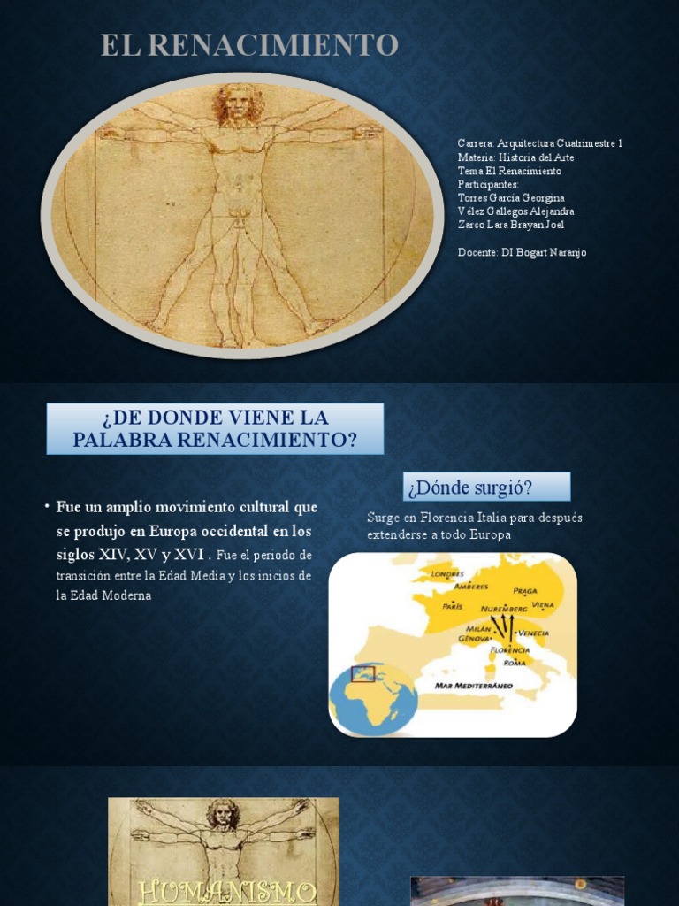 EL RENACIMIENTO Presentacion Final | PDF | Renacimiento italiano | Miguel Ángel