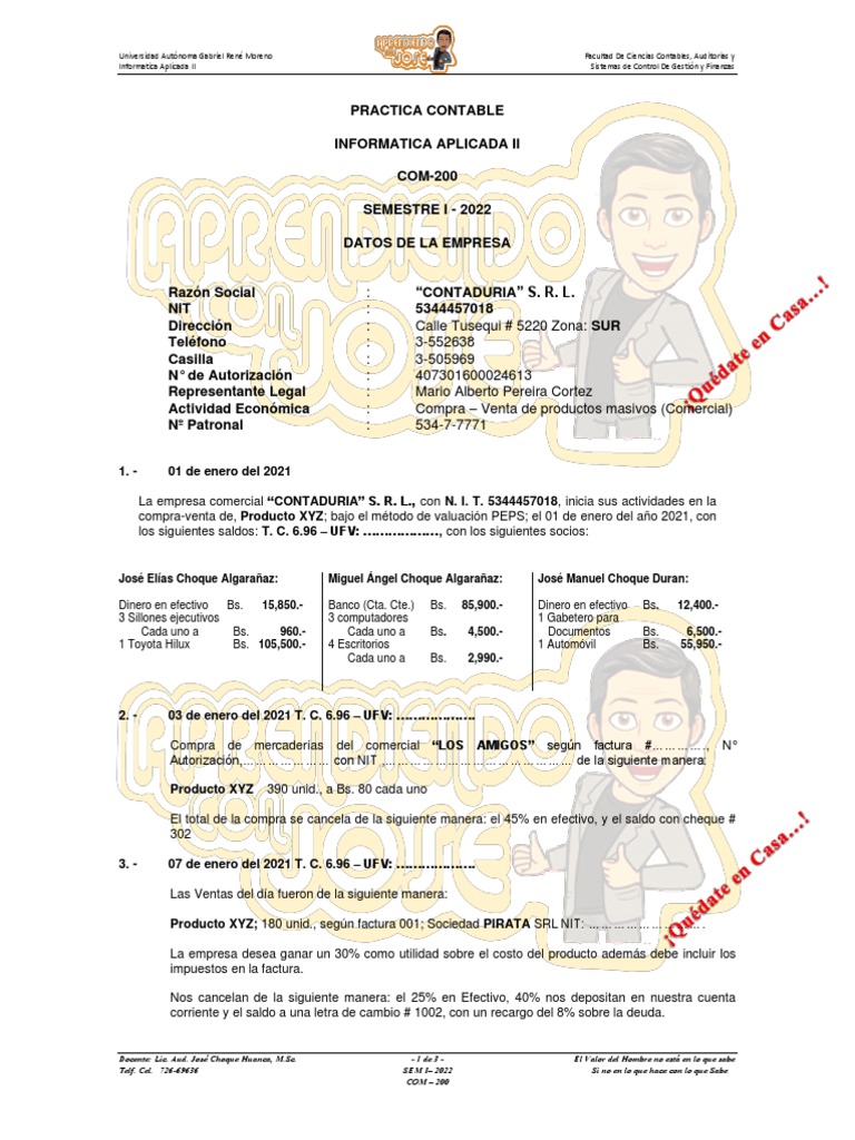 PRACT COM200 I-2022 Gabinete | PDF | Servicios financieros | Contabilidad
