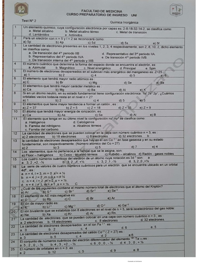 Test de Selección Múltiple | PDF