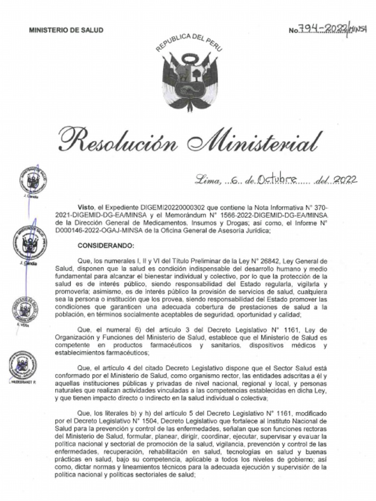 RM - 794 2022 Minsa | PDF