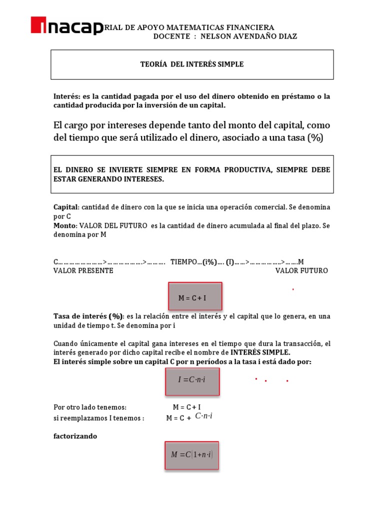 Teoría Del Interés Simple | PDF | Interés | Capital (economía)