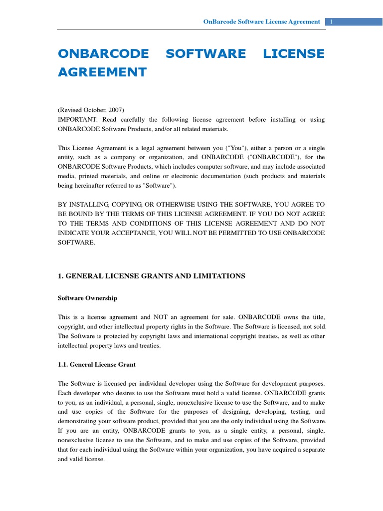 Software License Agreement | PDF | License | Application Software