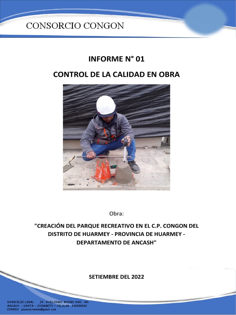 Informe de Calidad Valo 02 | PDF | Hormigón | Ingeniero civil