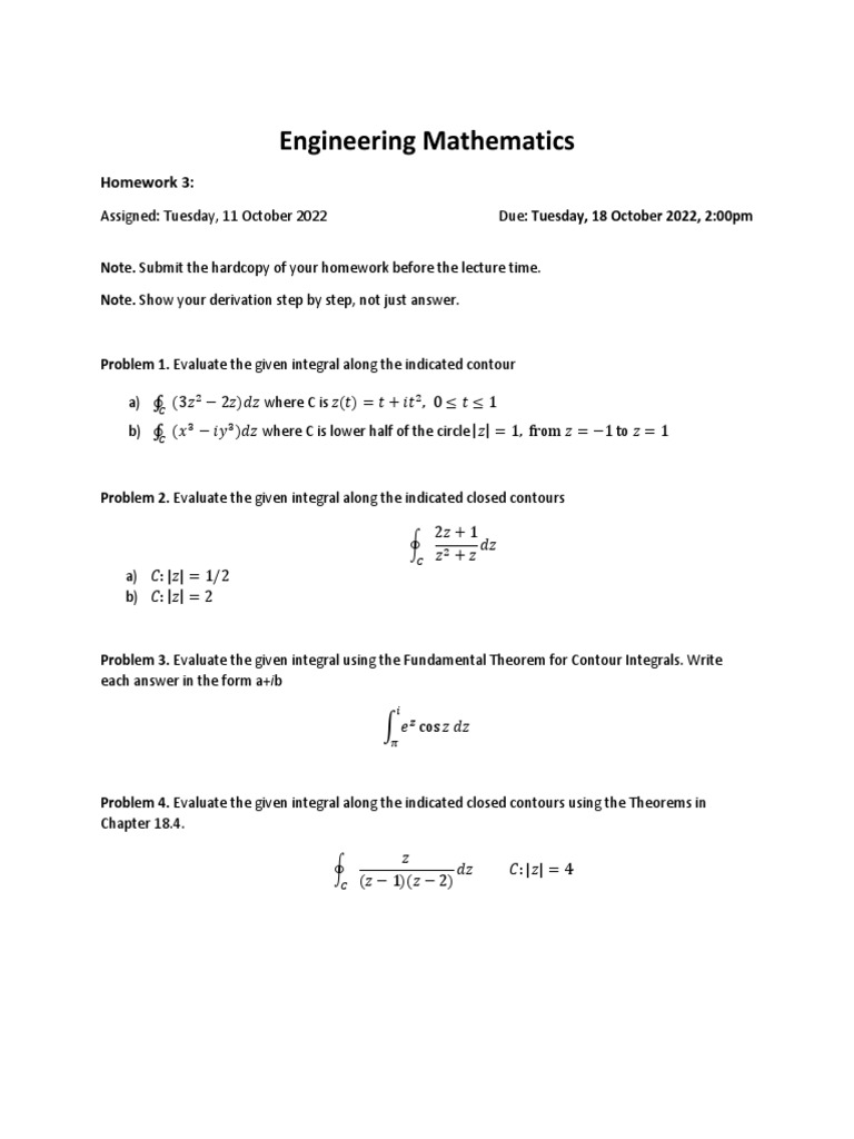 HomeWork 3 in ComplexAnalysis | PDF