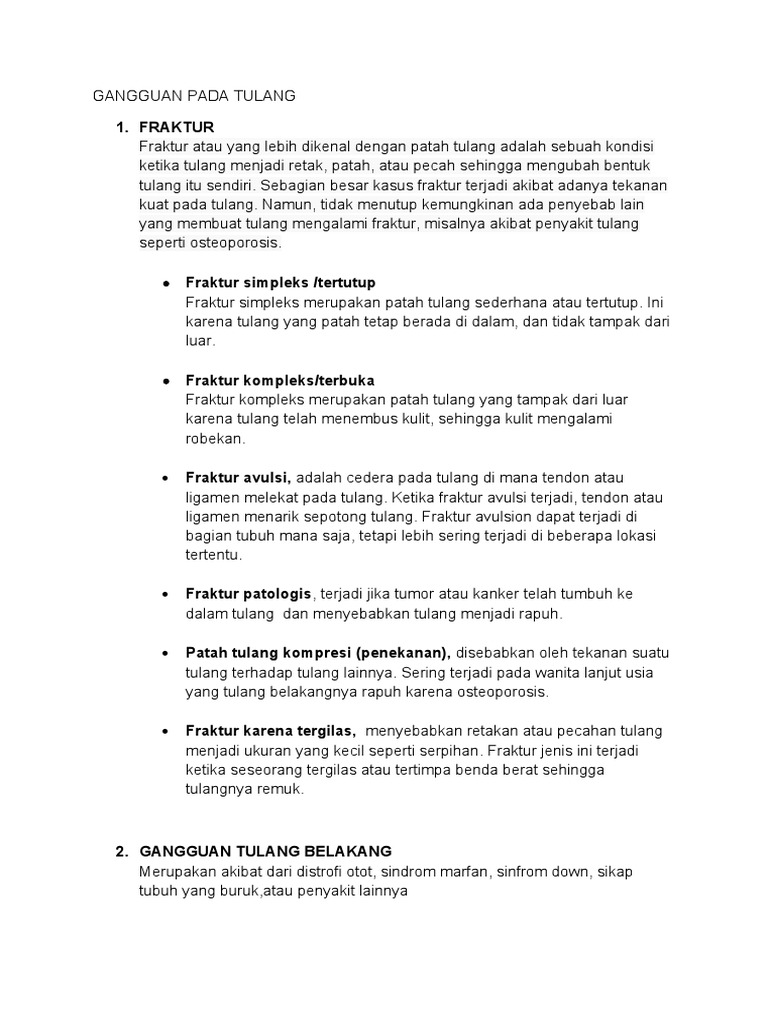 Gangguan Pada Tulang | PDF