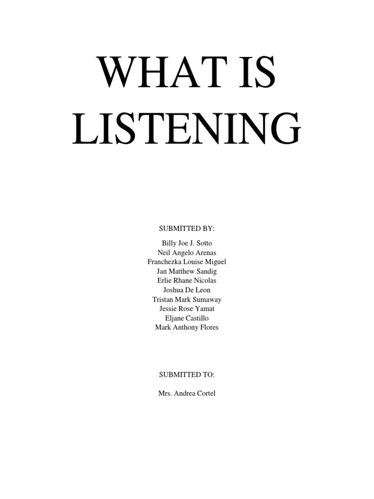 What Is Listening | PDF | Communication | Cognitive Psychology