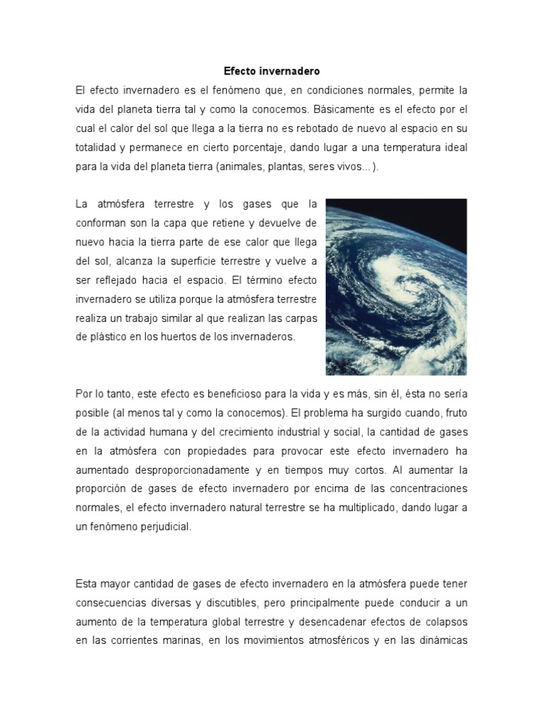 Efecto Invernadero y Cambio Climático | PDF | Gases de efecto ...