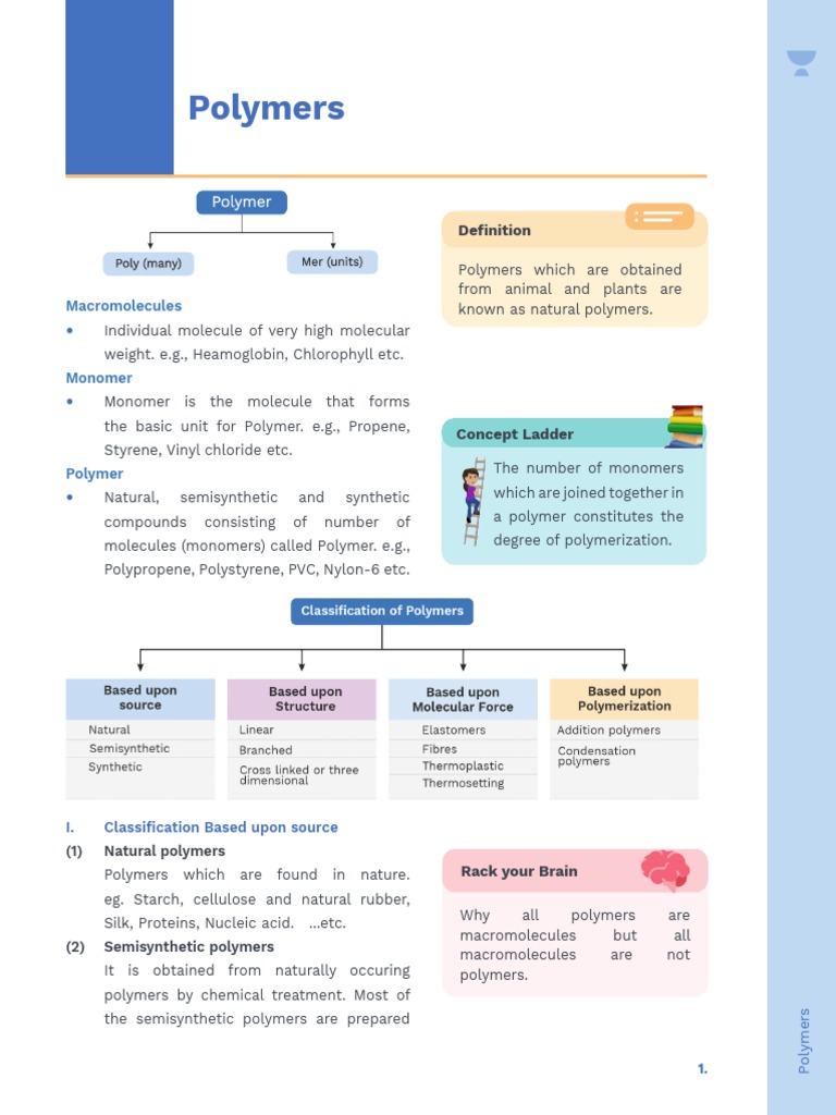 Polymer Notes | PDF | Polymers | Polymerization