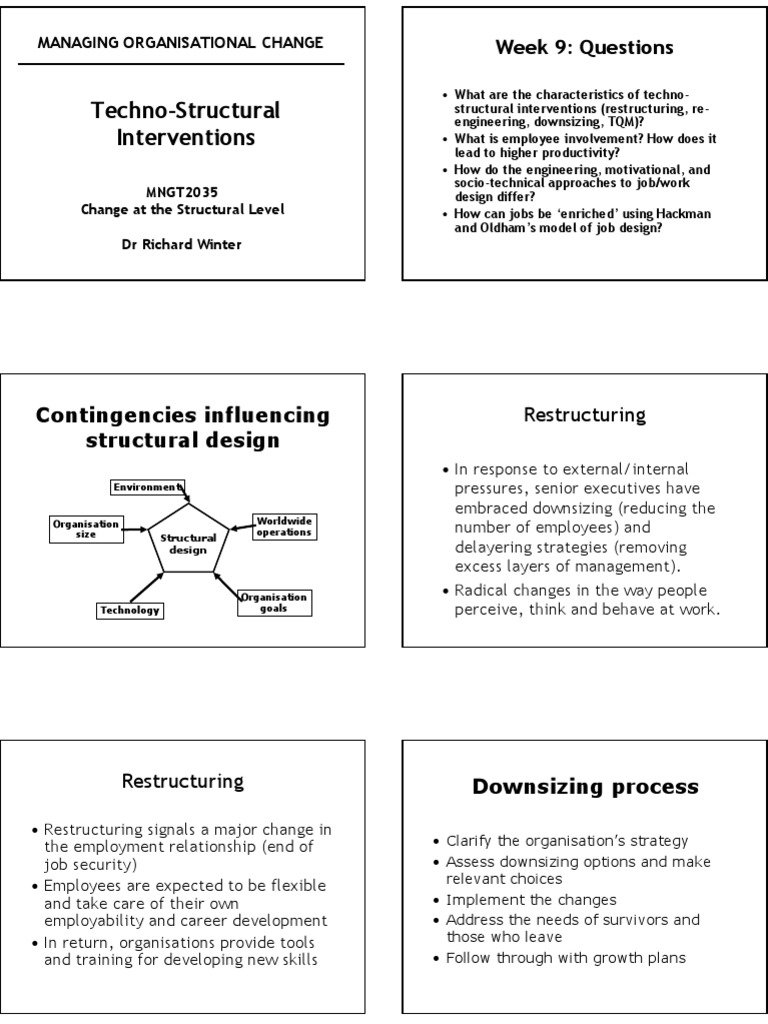Techno-Structural Interventions: Week 9: Questions | PDF