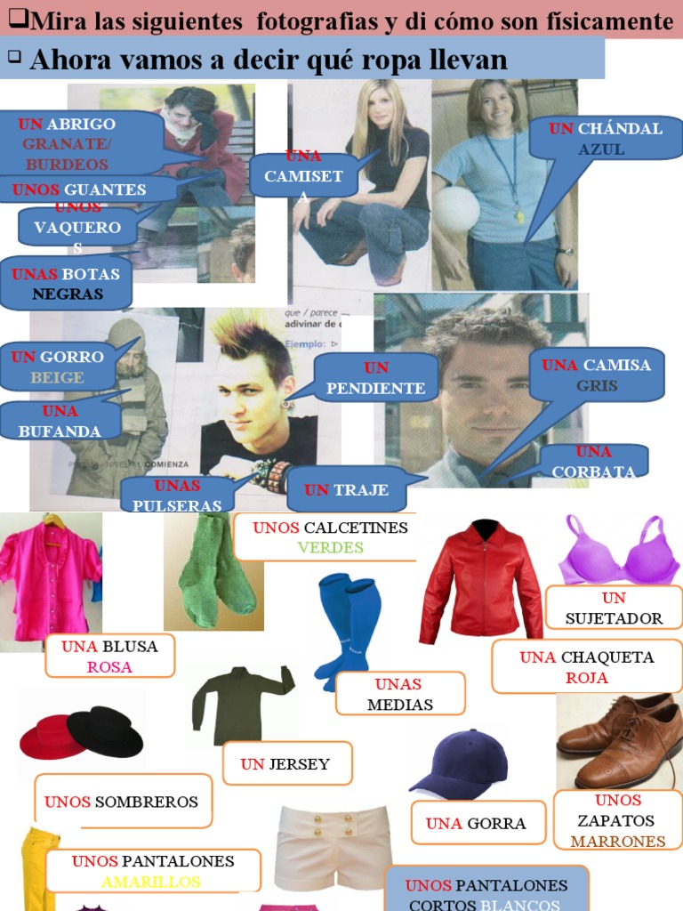 Prendas de vestir y comparativos | PDF | Ropa | Apariencia humana