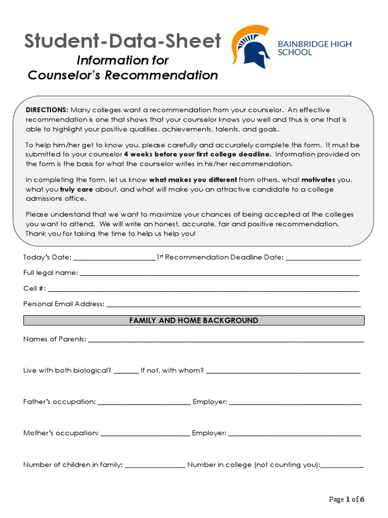 Student Data Sheet - Class of 2022 | PDF | Psychology | Behavior Modification