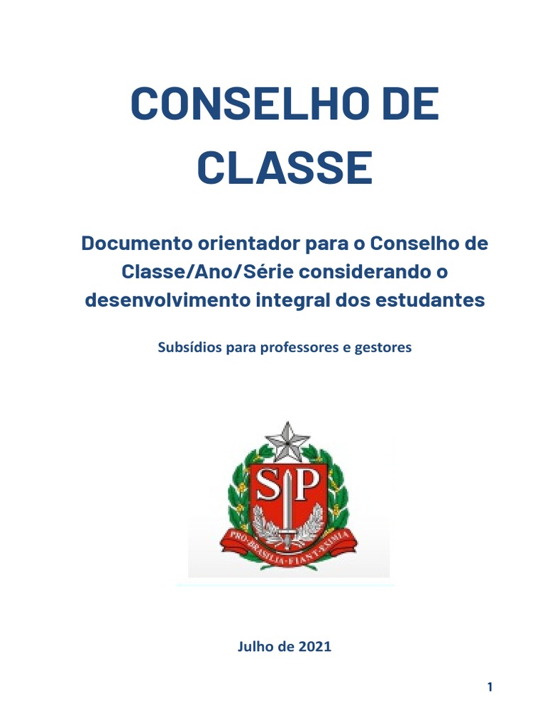 Anexo 01-Documento Orientador e Conselho de Classe-Ano-série | PDF ...