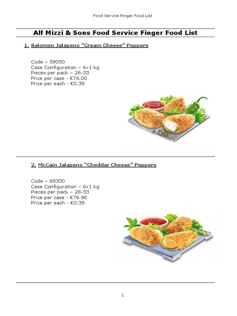 Finger Food Brochure Sept 21 | PDF