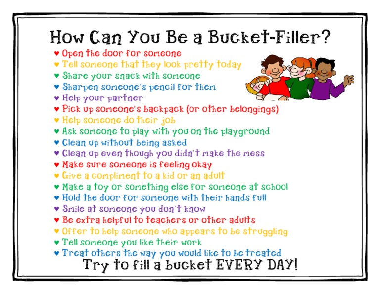 How Can You Be A Bucket Filler | PDF