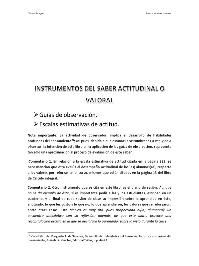 Instrumentos Del Saber Actitudinal | PDF | Evaluación