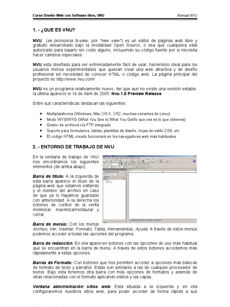 Manual NVU | PDF | HTML | Hipervínculo