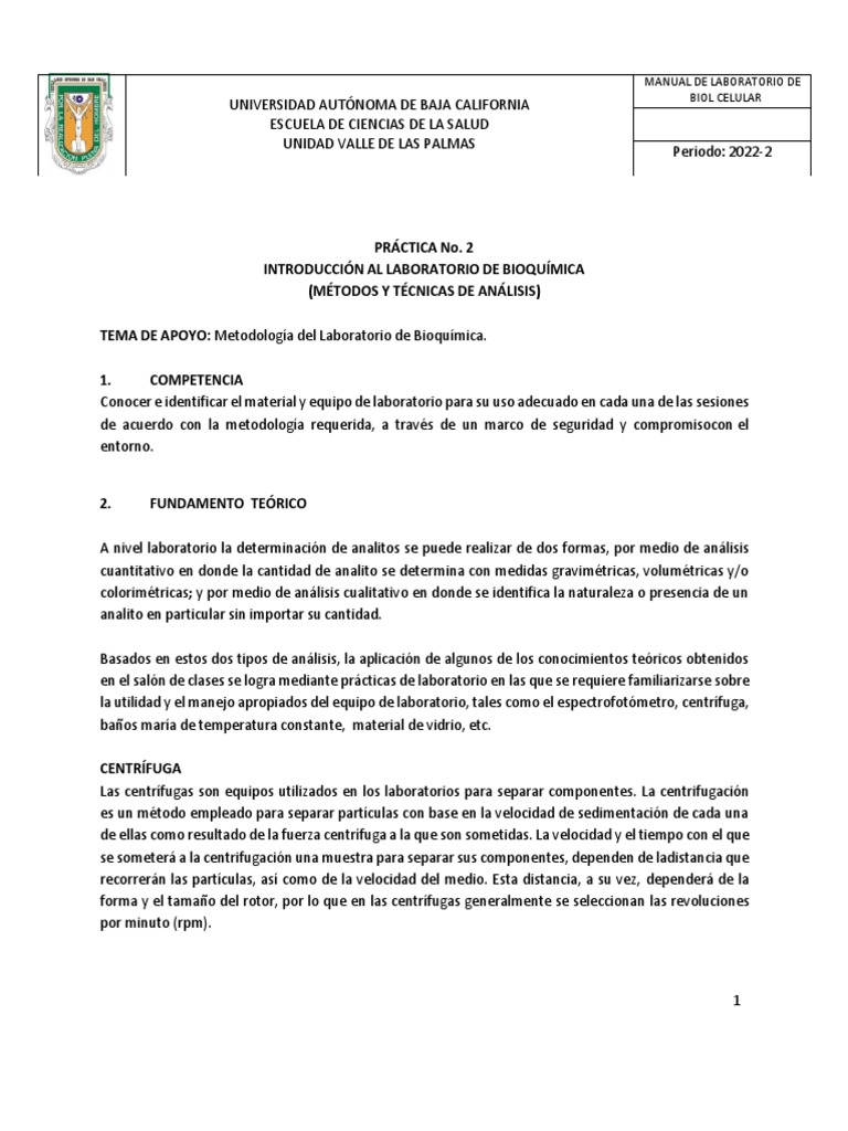Practica Laboratorio Biolcel No2 | PDF | Espectrofotometria | Química