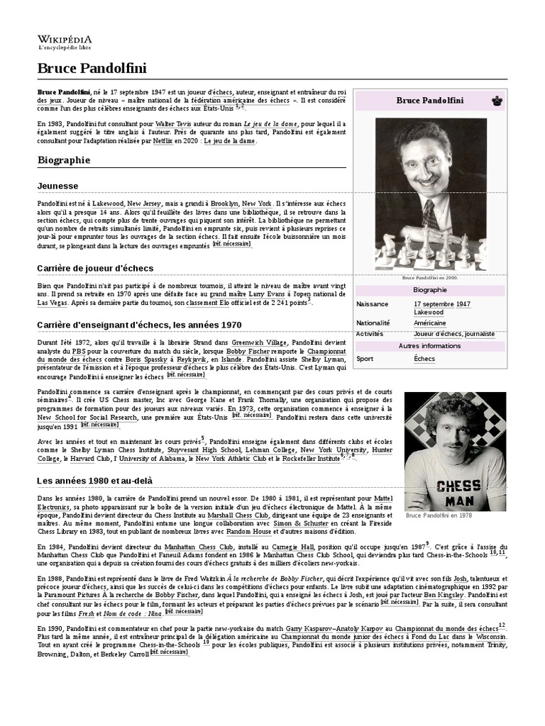 Bruce Pandolfini : Maître des Échecs | PDF