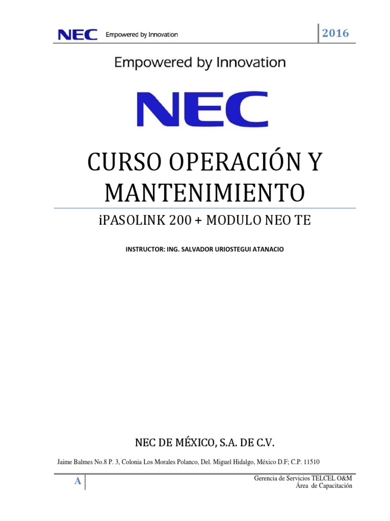 Temario Ipasolink 200+TE | PDF | Electrónica | Red de computadoras