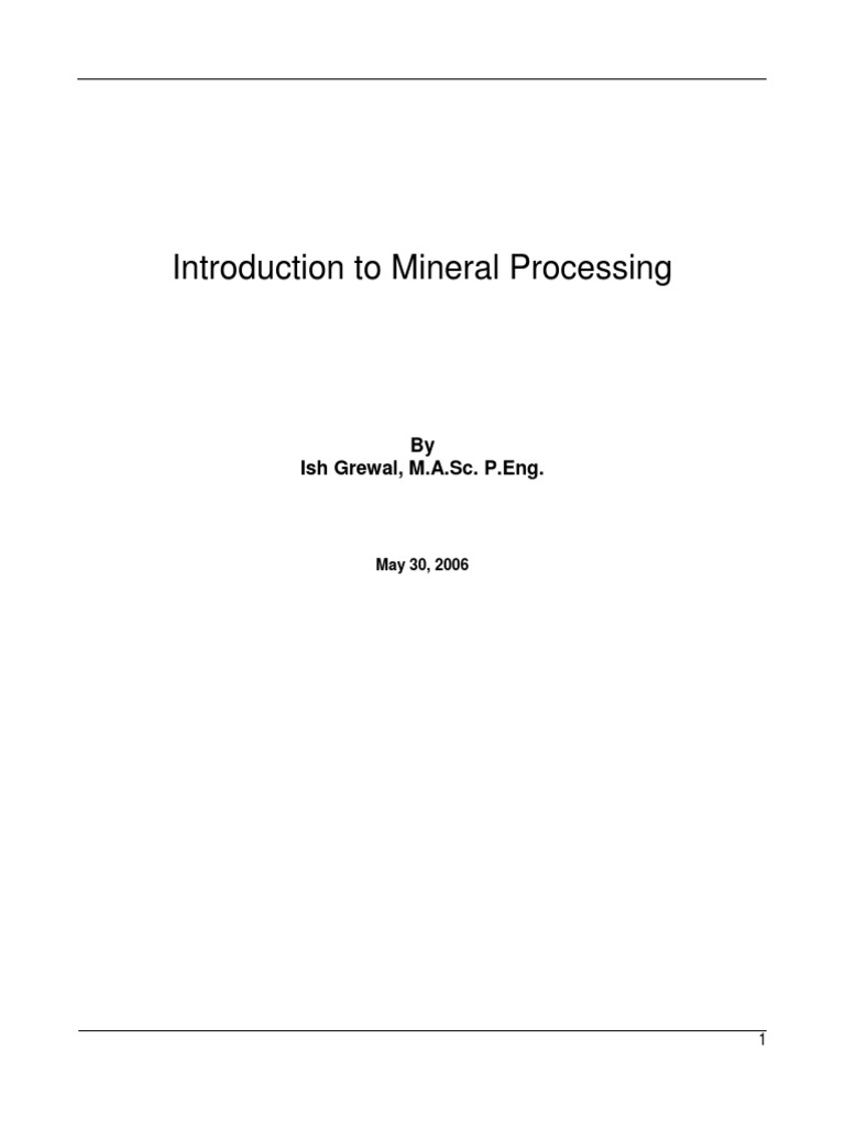 Introduction To Mineral Processing 2010 | PDF | Mill (Grinding) | Magnetism
