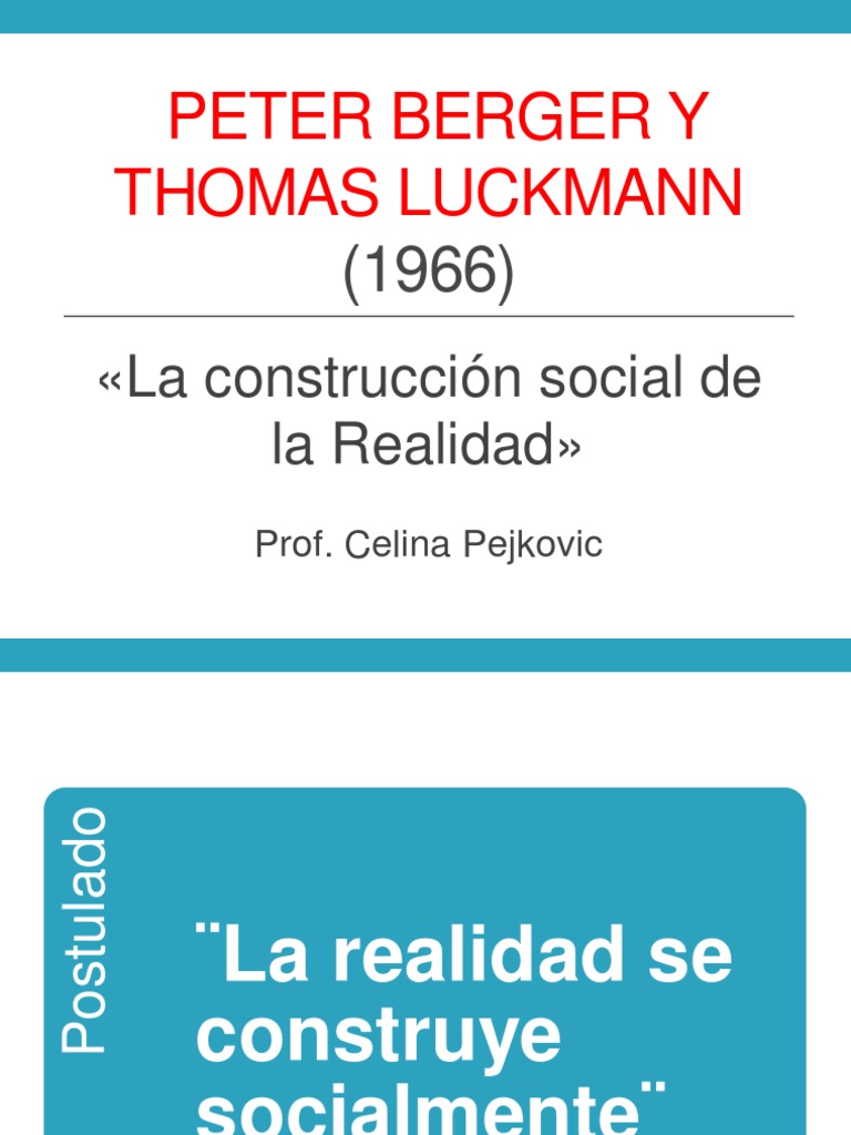 Berger y Luckmann | PDF | Socialización | Conocimiento