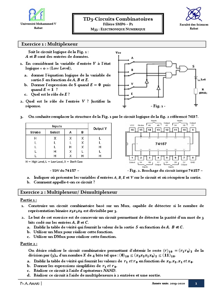 Exercice sur les Circuits Combinatoires | PDF | Décimal codé binaire ...