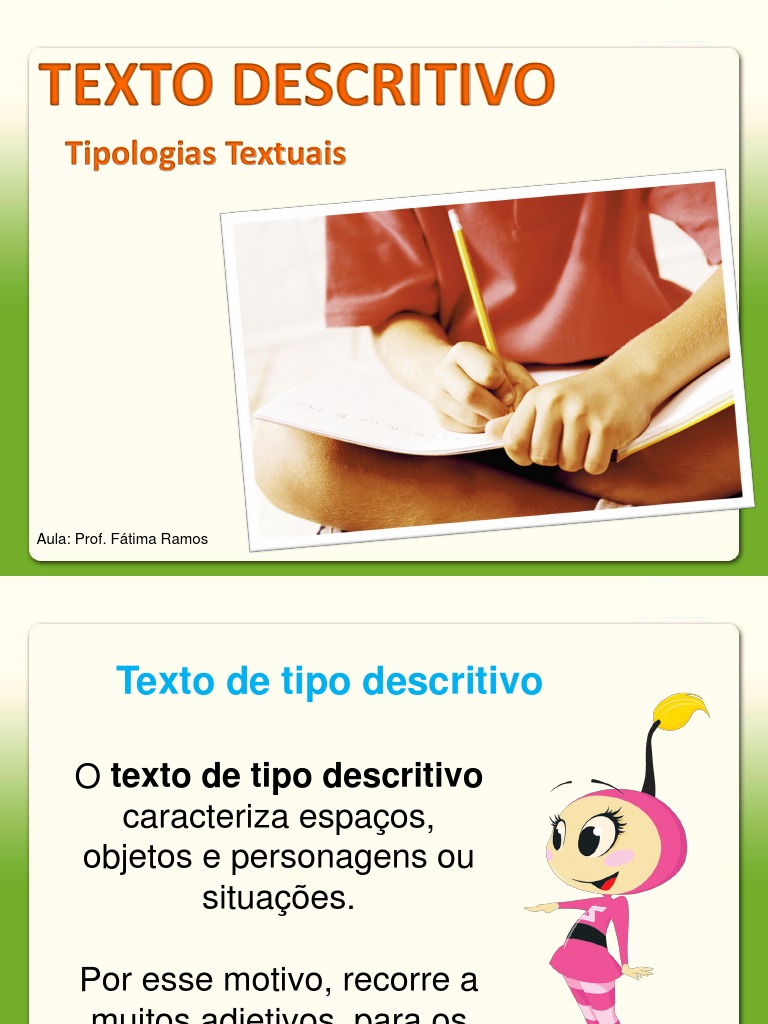 Uma Análise das Características e Estrutura dos Textos Descritivos ...