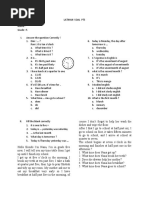 Soal Ulangan Harian Telling Time Kelas 7 | PDF