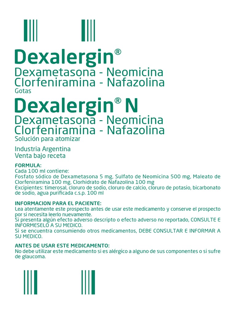 Dexalergin Gotas | PDF | Medicamentos con receta | Diabetes