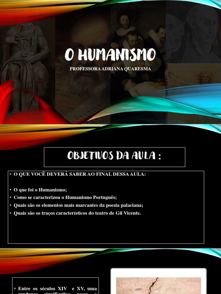 O Humanismo: Professora Adriana Quaresma | PDF | Idade Média | Humanismo