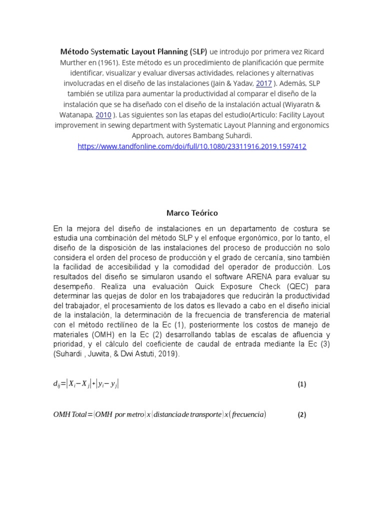 Método Systematic Layout Planning | PDF