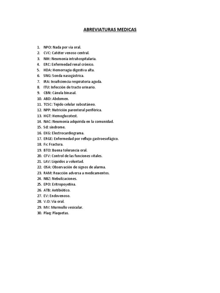 Abreviaturas Medicas | PDF
