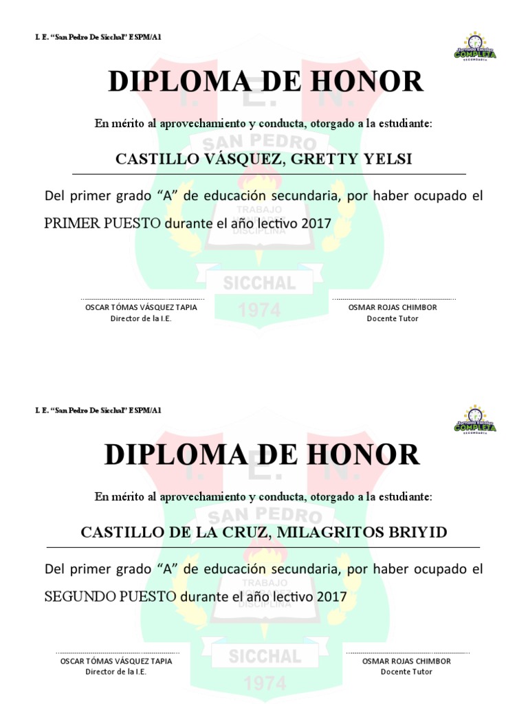 Diploma de Honor | PDF
