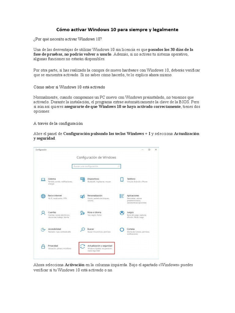 Activar Win 10 | PDF | Windows 10 | Microsoft Windows