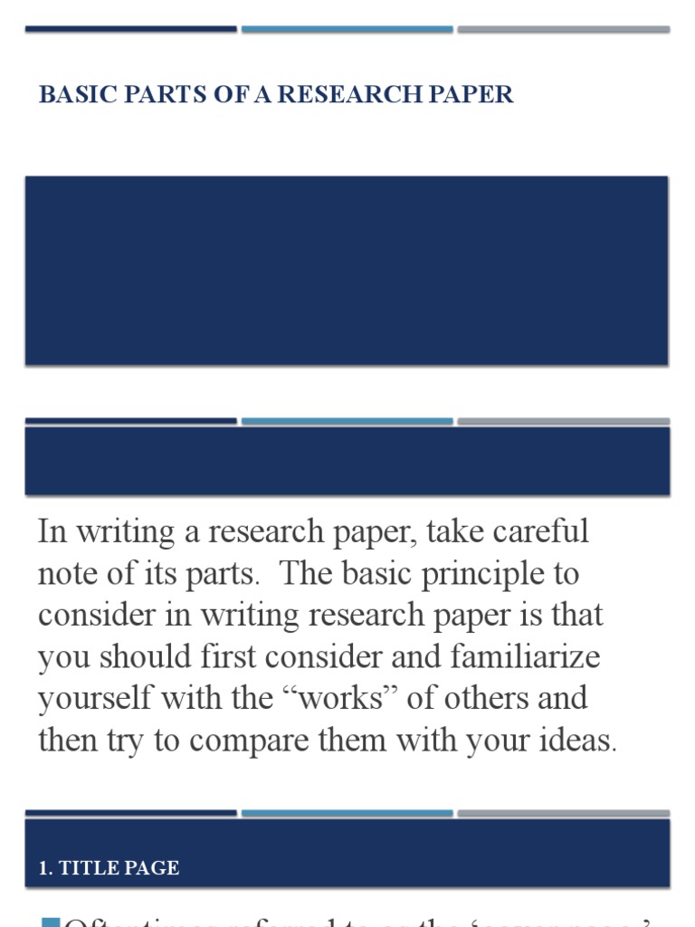Basic Parts of A Research Paper | PDF | Academic Publishing | Data