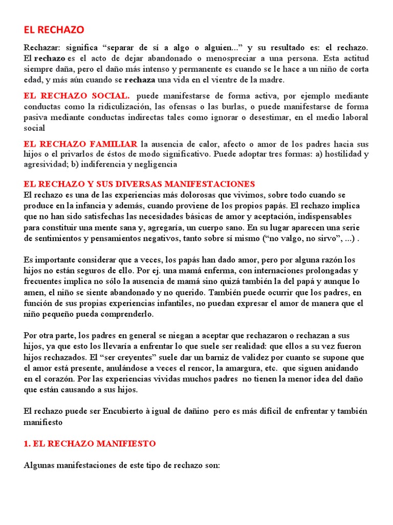 El impacto del rechazo emocional | PDF | Amor | Las emociones