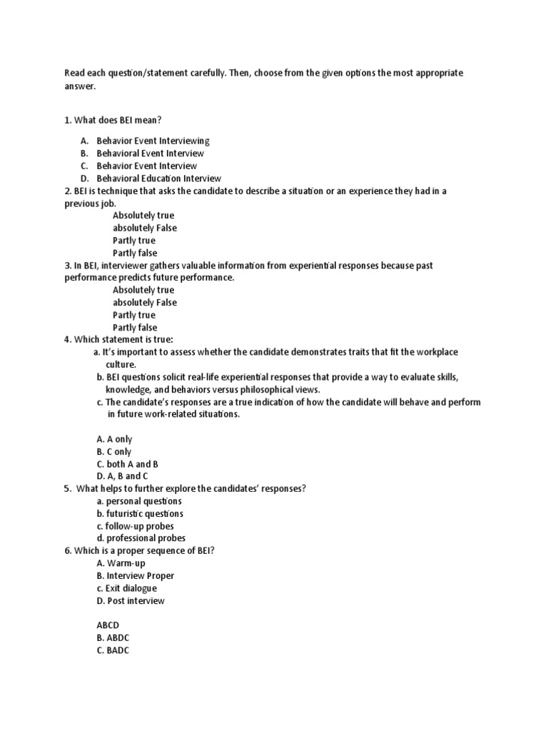 Understanding Behavioral Event Interviewing | PDF | Career & Growth