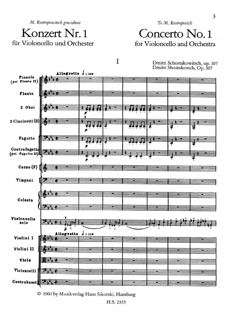 Shostakovich - Cello Concerto | PDF