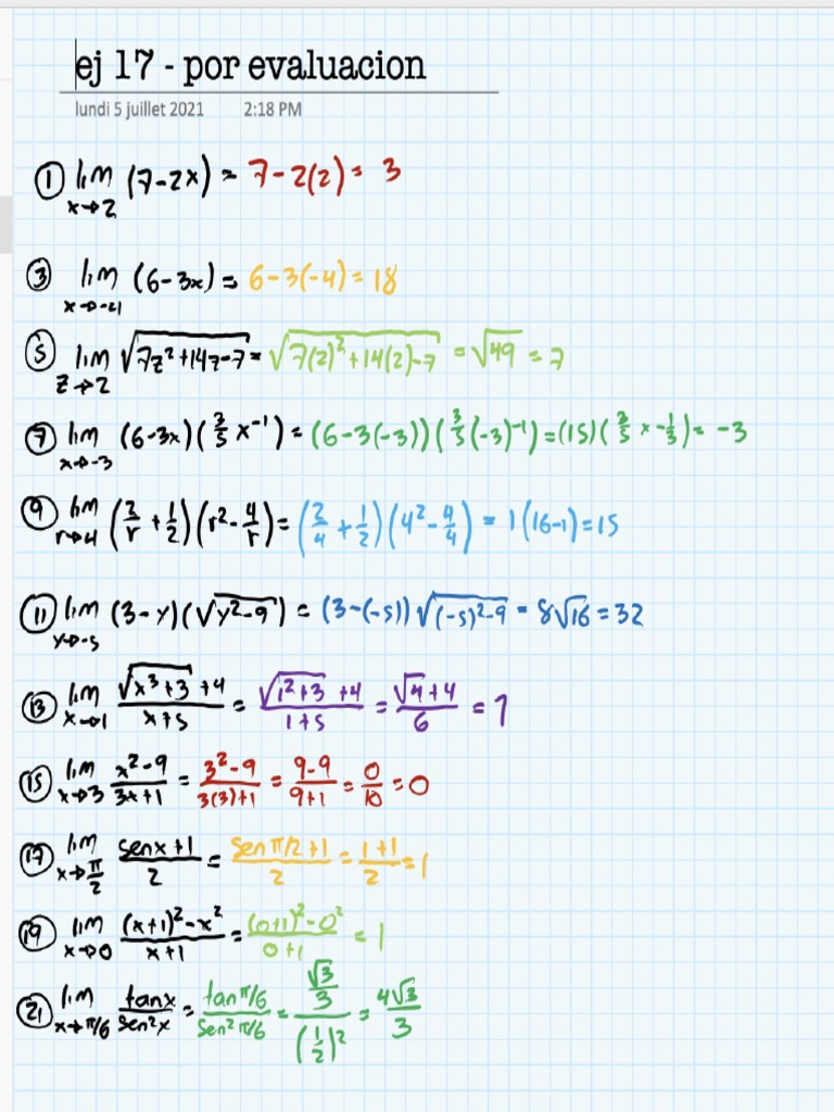 Calculo Diferencial CONAMAT PEARSON Ejercicio 17 | PDF