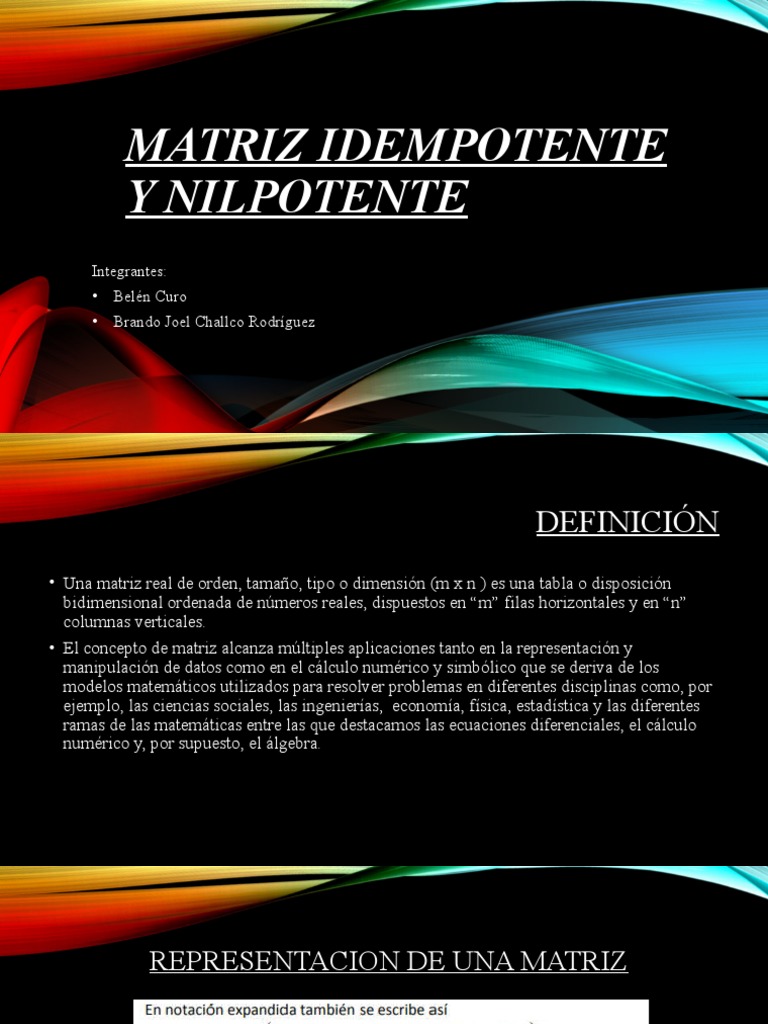 Matriz Idempotente | PDF | Matriz (Matemáticas) | Teoría de la matriz