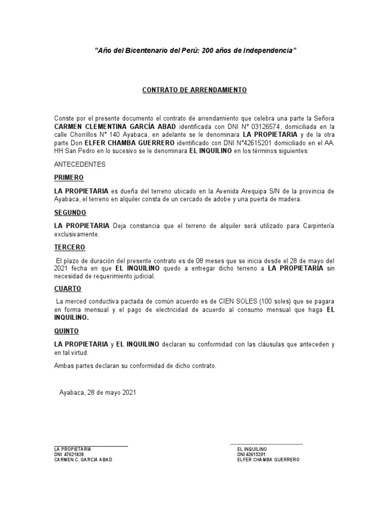 Documento de Contrato | PDF