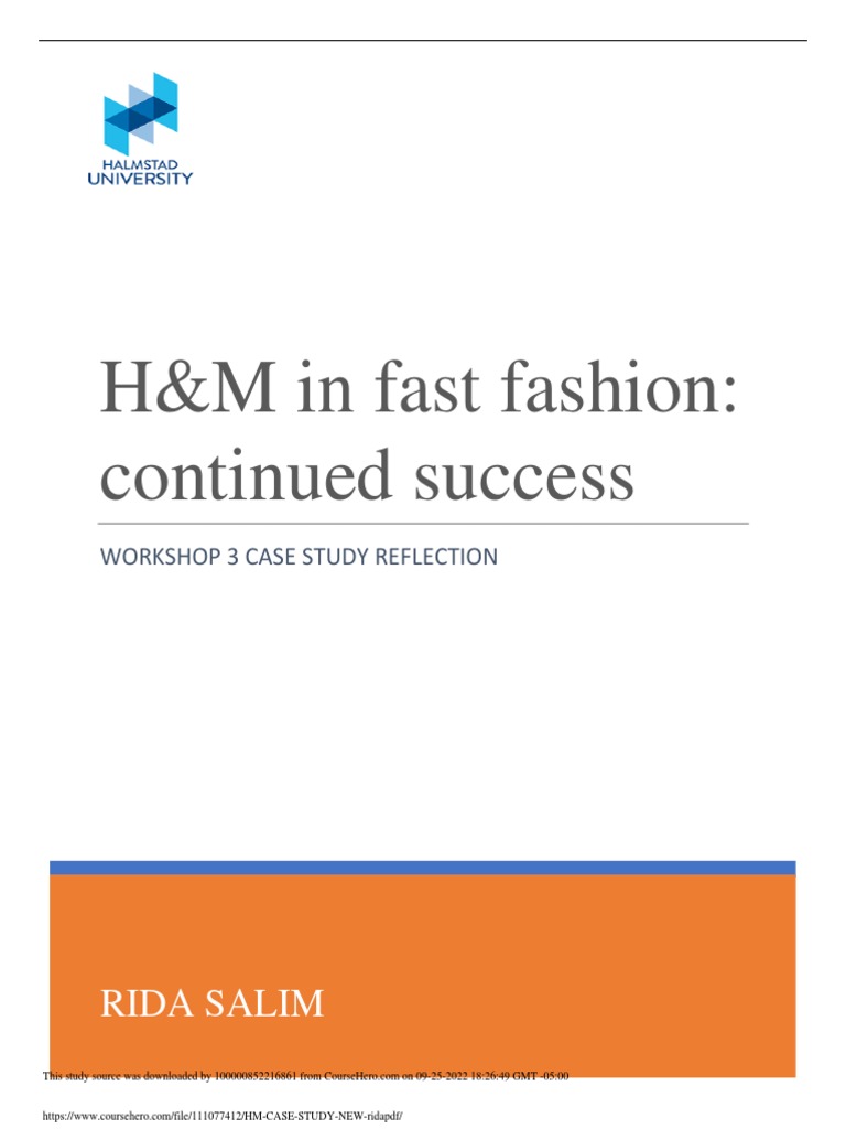 H&M Fast Fashion Case Study Analysis | PDF | Competitive Advantage | Supply Chain Management