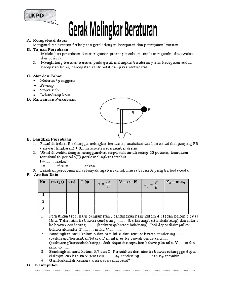 LKPD Gerak Melingkar | PDF