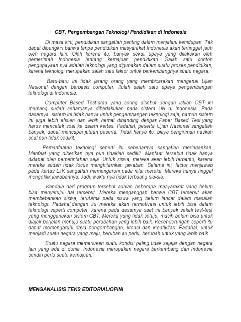Contoh Teks Editorial | PDF