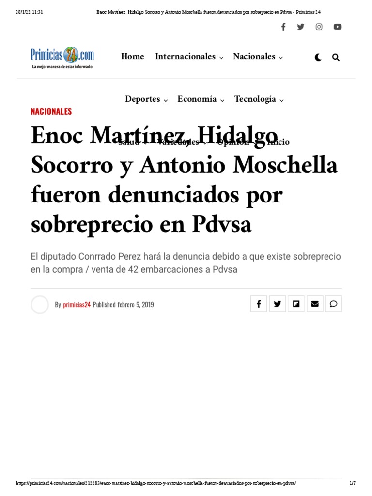 Enoc Martínez, Hidalgo Socorro y Antonio Moschella Fueron Denunciados ...