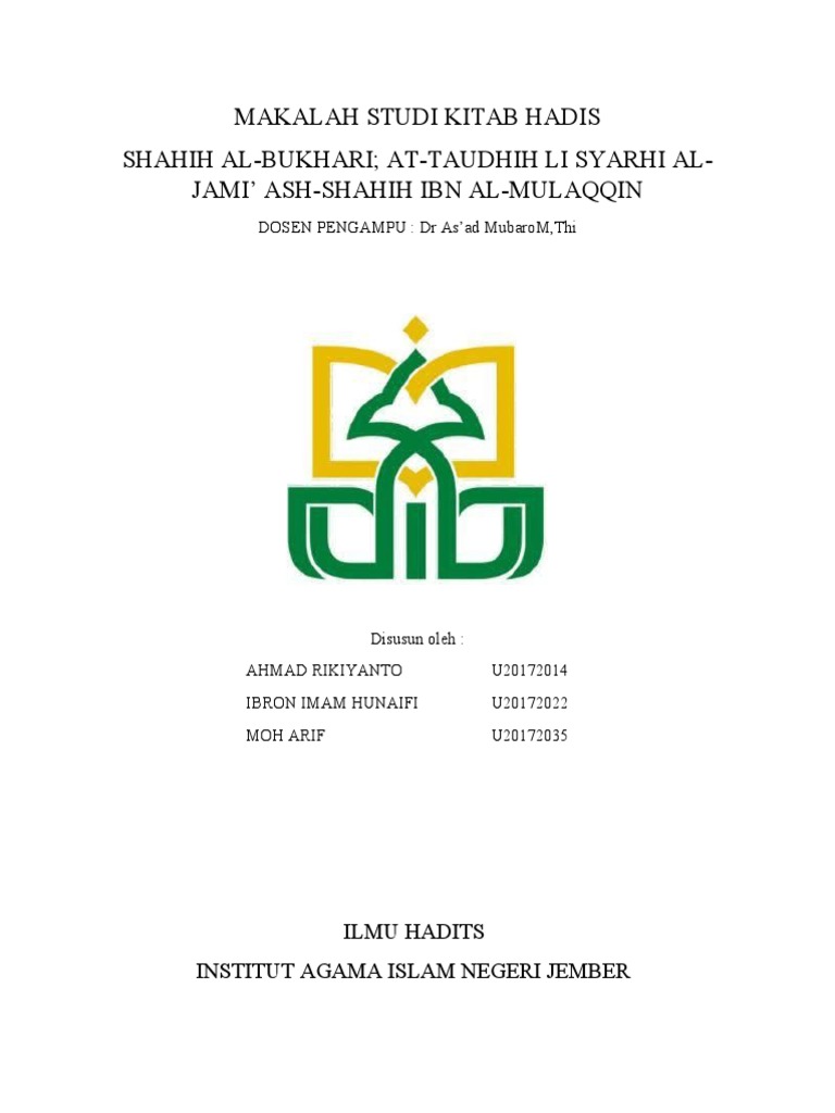 Studi Kitab Hadis Shahih Bukhari | PDF | Filsafat