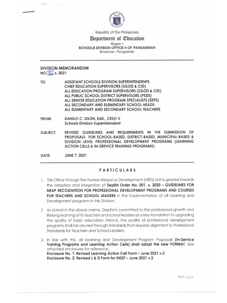 DM 182 S 2021 New Format For Inset | PDF | Teaching Method | Curriculum
