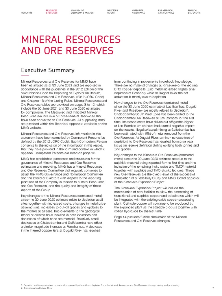 MMG Ar 2021 Mror | PDF | Cobalt | Ore