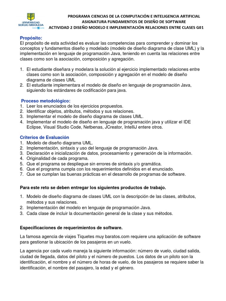 Actividad 2 Diseño, Modelo e Implementación Relaciones Entre Clases ... Actividad 2 Diseño, Modelo e Implementación Relaciones Entre Clases ...